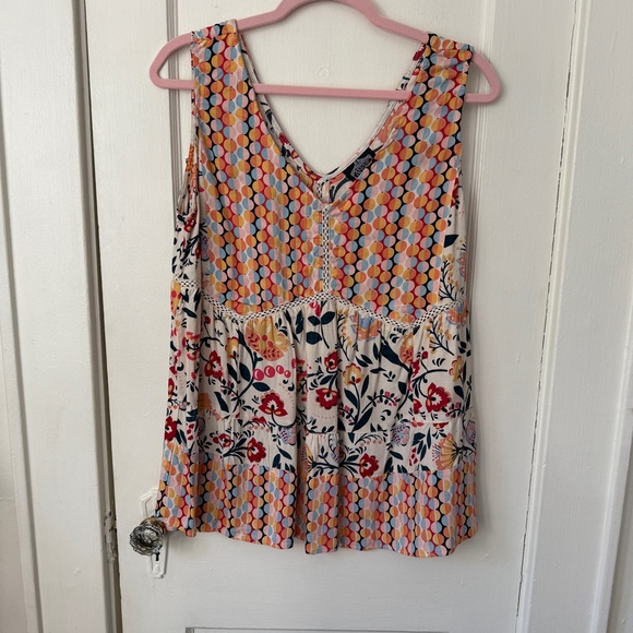 Angie | Tops | Angie Multicolor Tiered Tank Top Size Xl | Poshmark